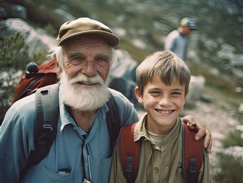 Premium Ai Image Grandfather And Grandson Together And Happy Ai