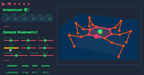 super cool hexapod robot simulator with reactjs coding is love