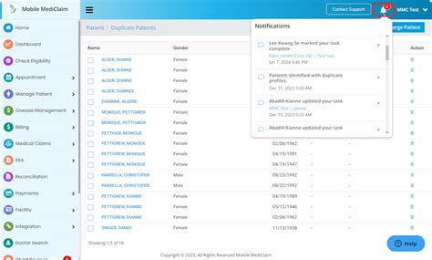 Duplicate Patient Notifications Mobilemediclaim