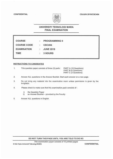 Faculty Computer Sciences And Mathematic 2018 Session 2 Degree Csc404