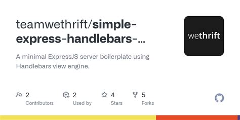 Github Teamwethriftsimple Express Handlebars Boilerplate A Minimal Expressjs Server
