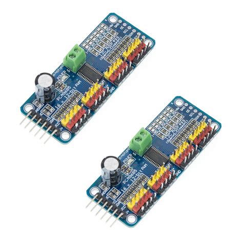 Xtvtx 2 Stück Pca9685 16 Kanal 12 Bit Pwm Servomotortreiber Iic Modul Kompatibel Mit Arduino