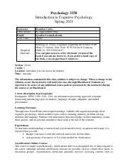 PSYC Spring Pdf Psychology Introduction To Cognitive Psychology Spring