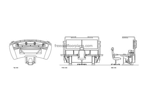 Control Room Operator Desk Free Cad Drawings