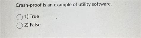 Solved Crash Proof Is An Example Of Utility Software 1
