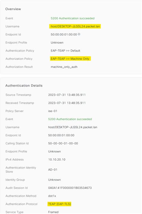 Cisco ISE Wired 802 1X With EAP TEAP EAP Chaining