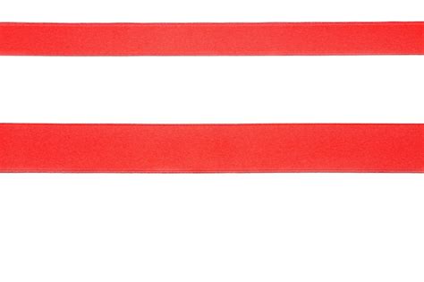 premium photo two red horizontal ribbons isolated on white