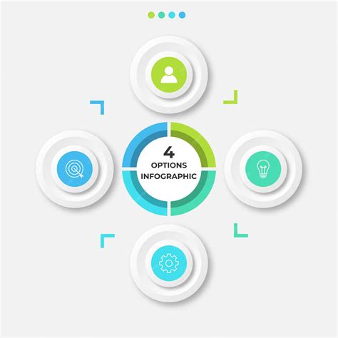 Шаблон дизайна векторной инфографической этикетки с иконками и 4 вариантами или шагами может