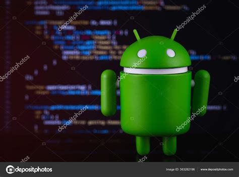 Google Android Figure Blurred Digital Background Google Android Operating System Stock