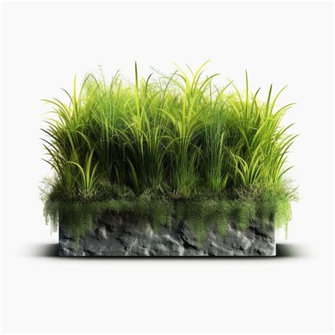 Premium Ai Image Green Grass And Root Isolated On White
