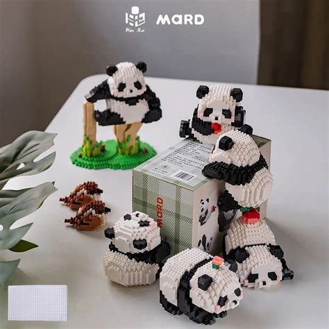 자이언트 팬더 귀여운 블루 핀스 버리 꽃 빌딩 블록 작은 입자 조립 장난감 입체 퍼즐 소년과 소녀 어린이 선물 Aliexpress