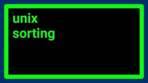 How To Unix Sort By One Column Only Youtube