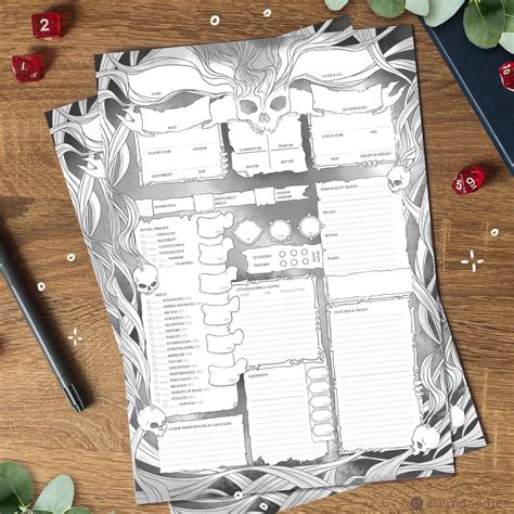 Art Did A Character Sheet For My Necromancer 🥰💀 Im So Happy How It