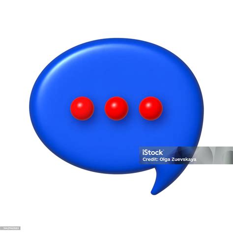 통신 채팅 3d 아이콘입니다 세 개의 빨간 점이 있는 파란색 말풍선 벡터 그림입니다 3차원 형태에 대한 스톡 벡터 아트 및 기타 이미지 3차원 형태 Brand Name