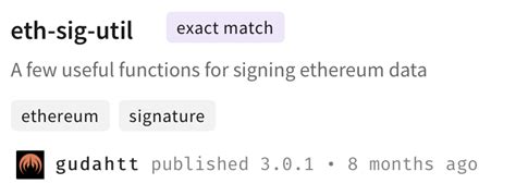 This Package Is Still Eth Sig Util On Npm · Issue 190 · Metamasketh