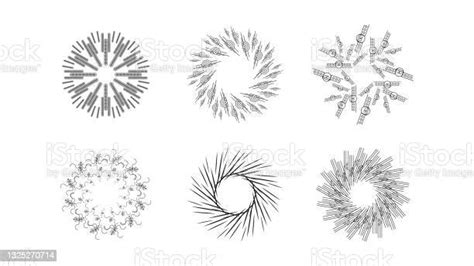 세트 추상 컬렉션 스타 버스트 선버스선 블랙 라인 낙서 디자인 요소 파열 광선 일출 빛 빛나는 스파크 벡터 디자인 스타일 Starburst Bush에 대한 스톡 벡터 아트