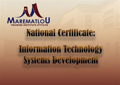 National Certificate Information Technology Systems Development Mti
