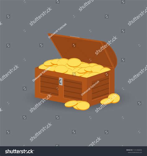 Treasure Box Full Gold Coins Stock Vector Royalty Free Shutterstock