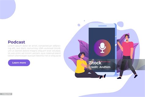 인터넷 온라인 라디오 스트리밍 음악 응용 프로그램 재생 목록 온라인 팟 캐스트 개념 벡터 그림입니다 남자에 대한 스톡 벡터 아트 및 기타 이미지 Istock