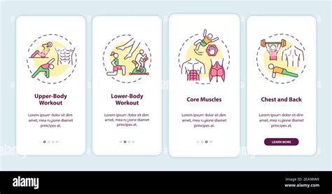 Workout Types Onboarding Mobile App Page Screen With Concepts Stock Vector Image And Art Alamy