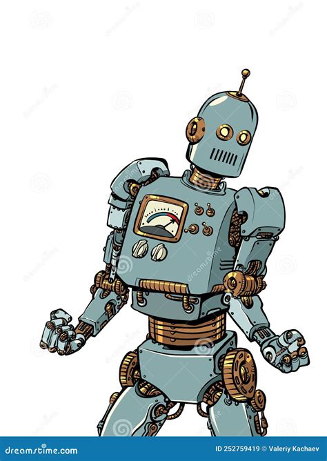 Sterke Robot Met Krachtige Armen In Bodybuilders Vormt Een Kunstmatige Intelligentie