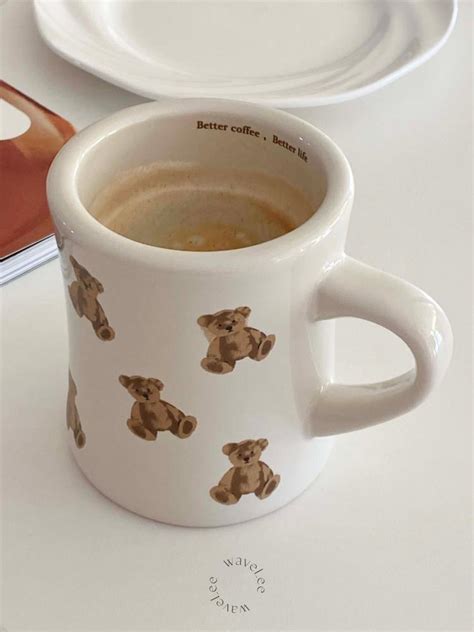 웨이브리 웨이브리 곰돌이 베어 머그 홈카페 머그컵 커피잔 위시버킷