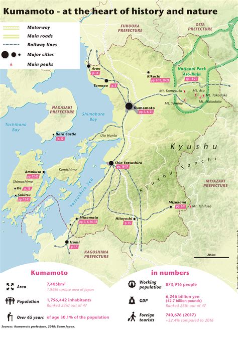 Top Tourist Attraction And Places Map Of Kumamoto Japan Tourist