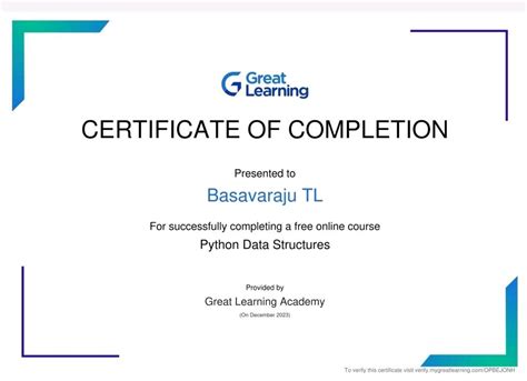 basavaraju t l on linkedin greatlearning pythondatastructures certificationachievement