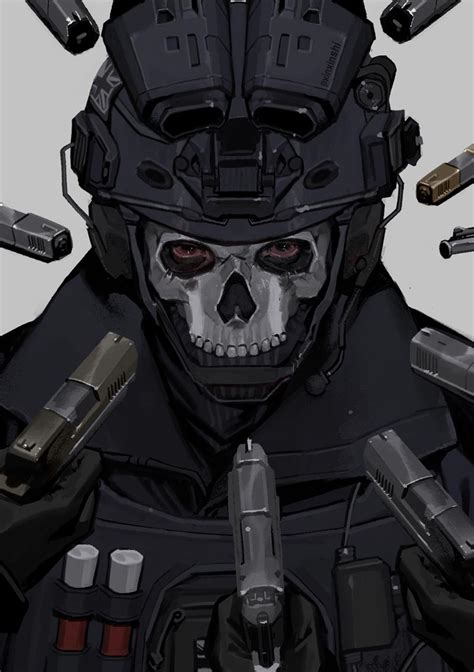 Ghost Call Of Duty And More Drawn By Xin Xinshi Danbooru
