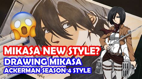 Shingeki No Kyojin Drawing Mikasa Ackerman Mappa Style Copic Marker Speed Drawing Youtube