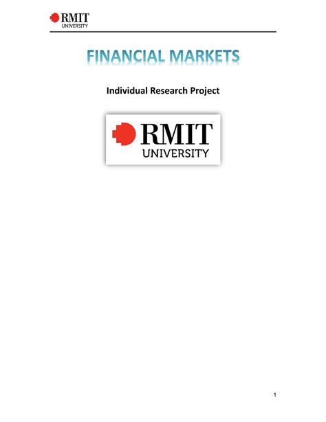 Rmit University Financial Markets And Institutions Research Paper