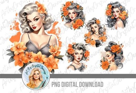 Beautiful Rockabilly Pin Up Girl Png Graphic By Artbycrystaljennings
