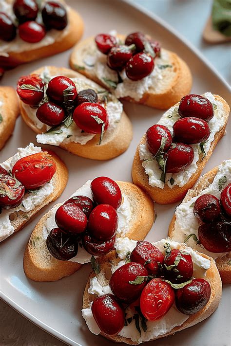 Easy Cherry Goat Cheese Crostini Recipe With Balsamic Glory