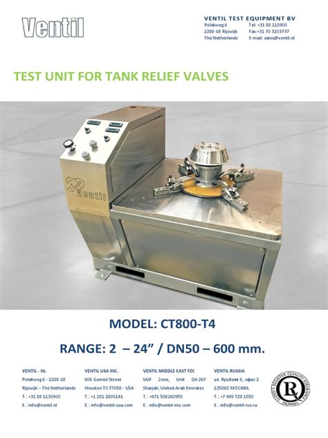Ct800 T4 Specification 38a Pdf Valve Pressure Measurement