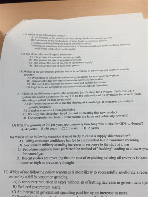 Solved Which Of The Following Is Correct An Increase In