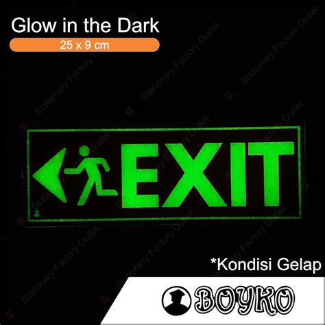Acrylic Exit Glow In The Dark Acrylic Phosphor Sign Standard 25cm X 9cm Shopee Singapore