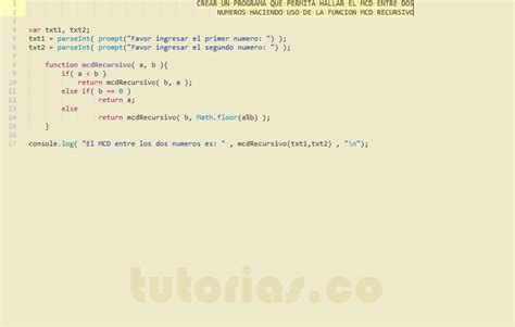 Recursividad Javascript Maximo Comun Divisor Recursivo Tutorias Co