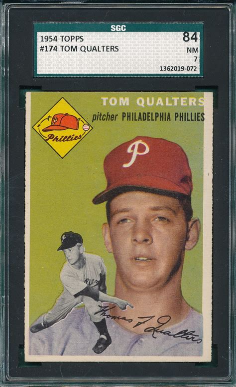 Lot Detail 1954 Topps 174 Tom Qualters Sgc 84