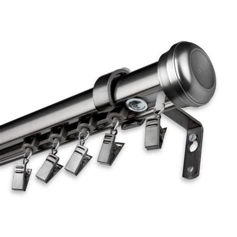 Rod Desyne 86 In 120 In Traverse Curtain Rod In Pewter Ch100 68 86