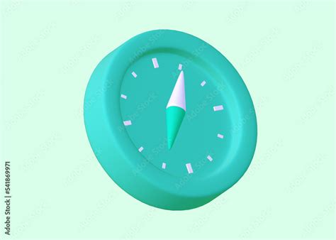 3d Render Compass Illustration On Pastel Background Stock Illustration