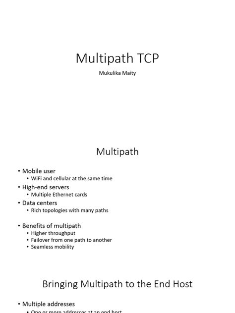 Lec 19 Multipath Tcp Pdf Transmission Control Protocol Network Architecture