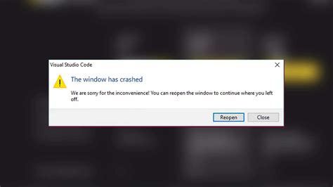 H Ng D N C Ch S A L I Visual Studio Code The Windows Has Crashed Tr N Windows
