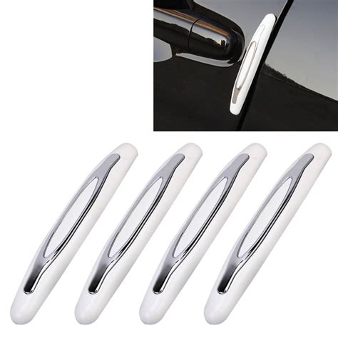 4 Pcs Sw 2157 범용 자동차 도어 충돌 방지 스트립 보호 가드 트림 스티커 흰색
