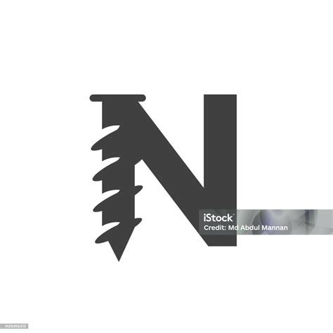 편지 N 나사 로고 템플릿 건설 아이언 몬저 기호 디자인 강철에 대한 스톡 벡터 아트 및 기타 이미지 강철 건설 산업 고정시킴 Istock