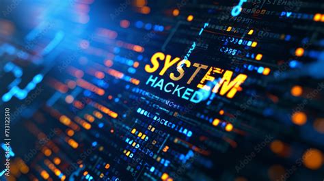 System Hacking With Info Message Background With A Code On A Blue Background And A Virus