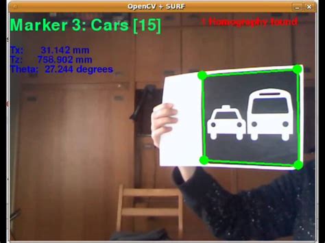 Marker Recognition Using Surf Descriptors And Opencv Youtube