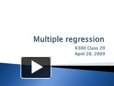 PPT Multiple Regression PowerPoint Presentation Free To View Id