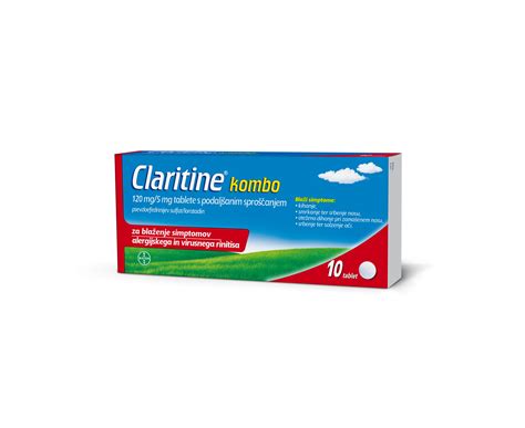Claritine Kombo 120 Mg 5 Mg Tablete S Podaljšanim Sproščanjem 10 Tablet Spletna Lekarna Plavž