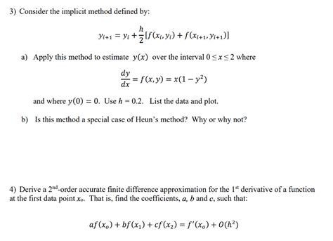 Solved 3 Consider The Implicit Method Defined By Vi1 A