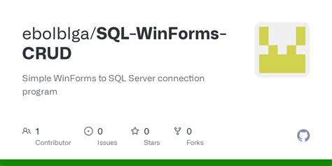 Github Ebolblgasql Winforms Crud Simple Winforms To Sql Server